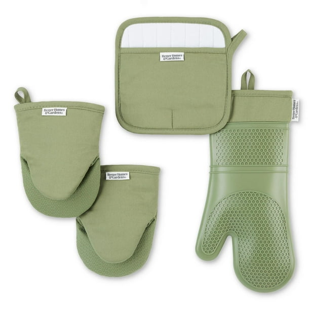 Better Homes & Garden Oven Mitt, Pot Holder, Mini Mitt Set, 4 Pieces ...