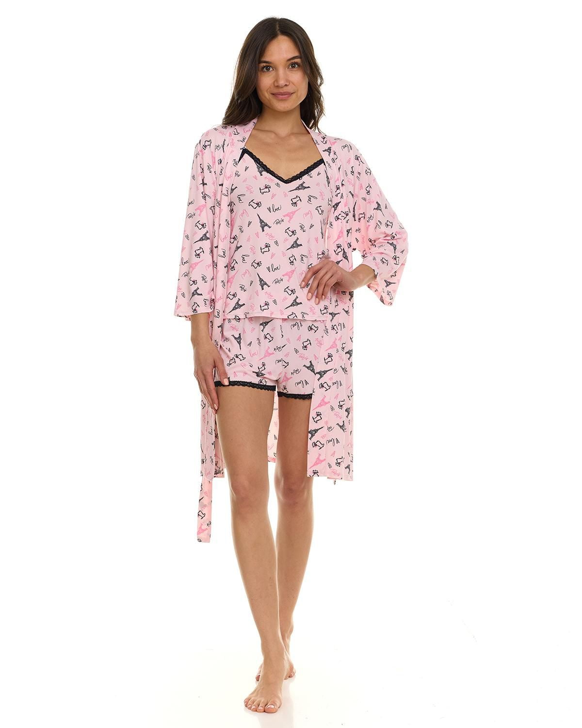Click here for Paris Dreams Womens Cozy 3 Piece Pajama Robe Set -... prices