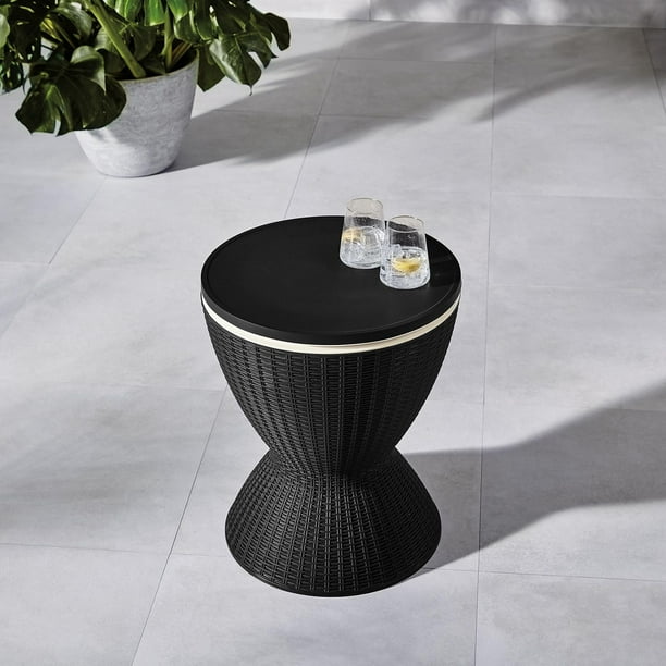 HOMETRENDS Patio Side Table Cooler - Black - Walmart.ca