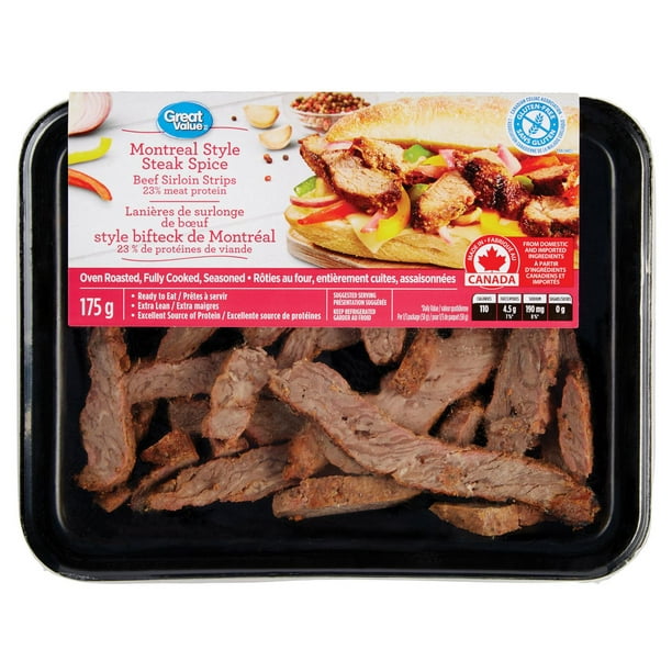 Great Value Montreal Style Steak Spice Beef Sirloin Strips - Walmart.ca