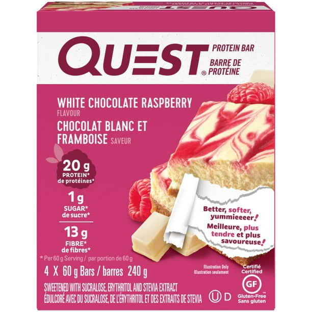 Quest White Chocolate Raspberry Protein Bar, Quest White Choc Rasp ...