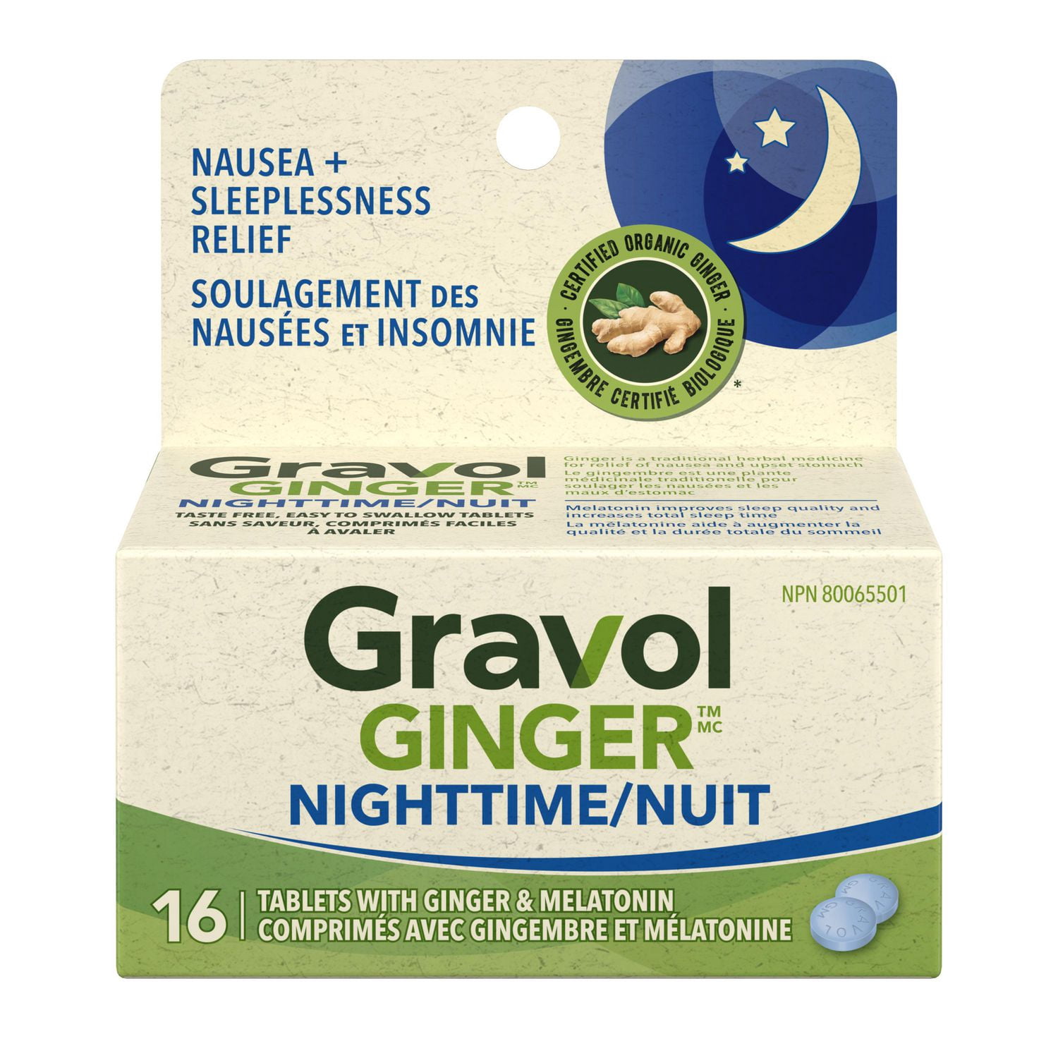 Gravol Ginger Nighttime Tablets With Melatonin Walmart Canada