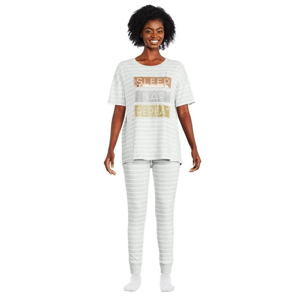 George Women's Tee and Pant Pajamas 2-Piece Set - Walmart.ca