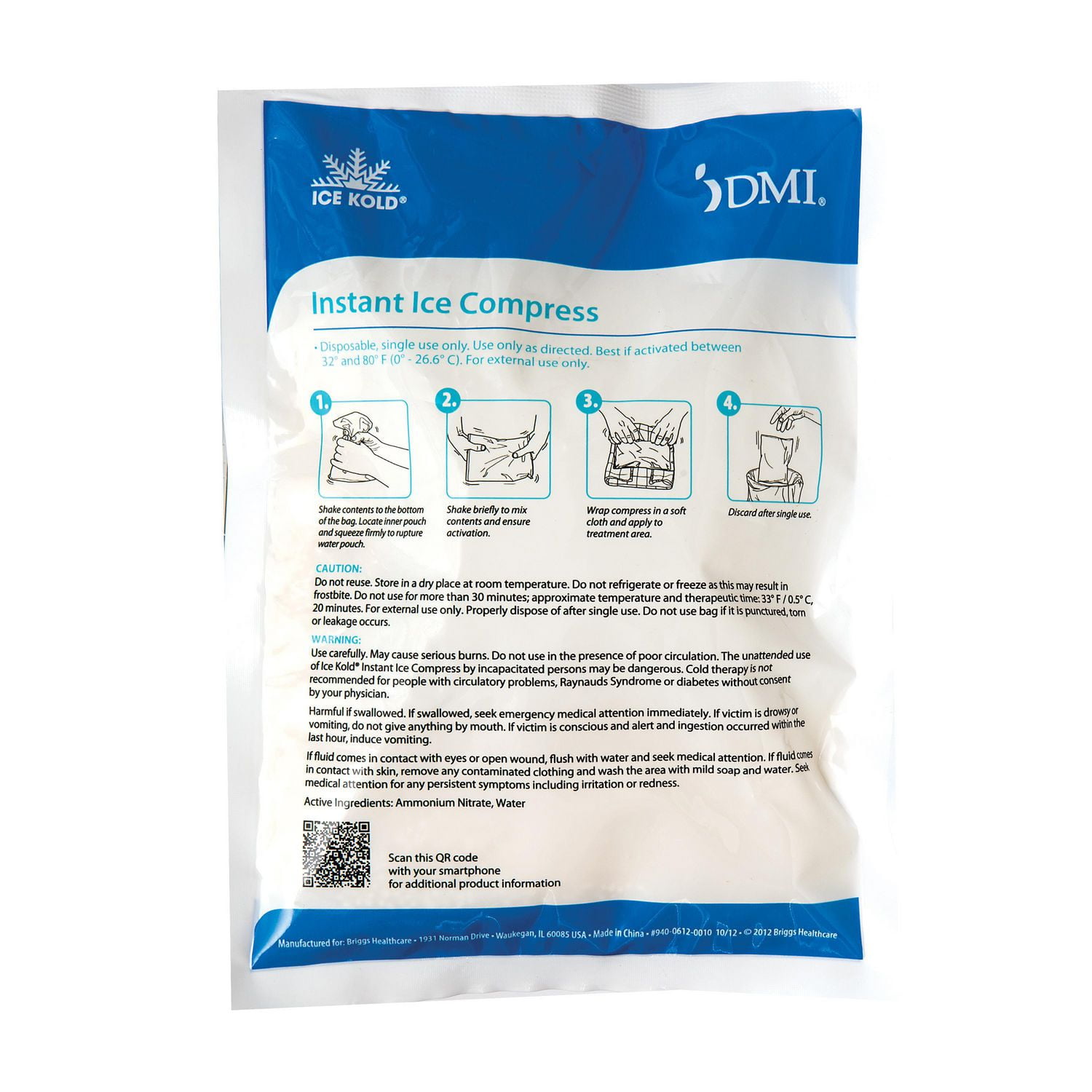 DMI Ice Kold Instant Ice Compress, Junior Style, 50 Count | Walmart Canada