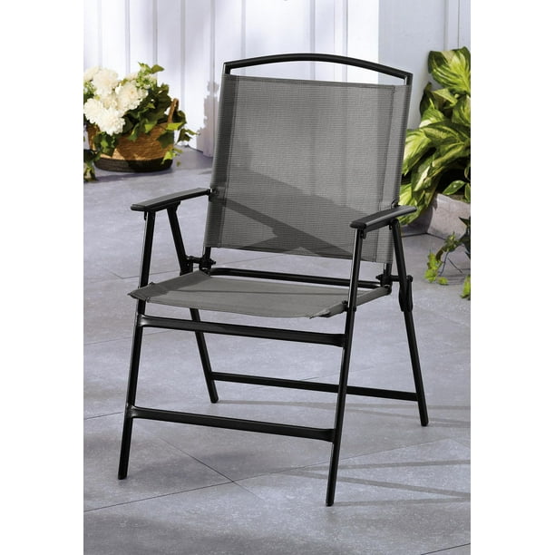 Mainstays Carlington Patio Folding Sling Chair, Fade-resistant fabric ...