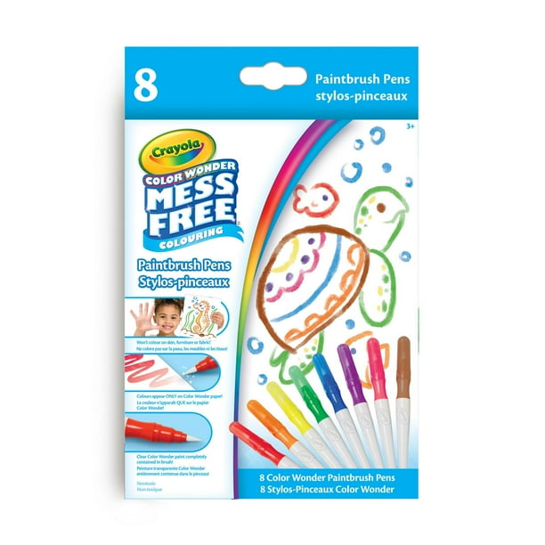 Crayola Color Wonder Mess-Free Paintbrush Pens, 8 Count, Mess-free ...