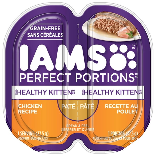 Iams Perfect Portions Grain Free Chicken Paté Healthy Kitten Wet Cat ...