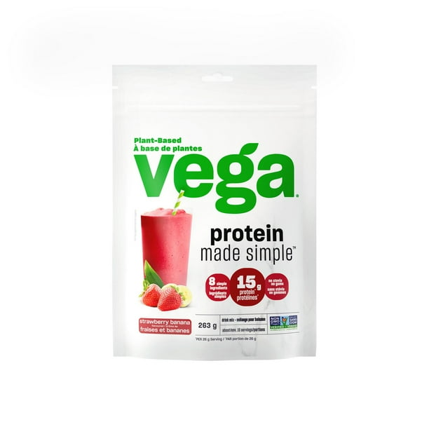 Plant Based Vega Protein Made Simple, Strawberry Banana 263g - Walmart.ca