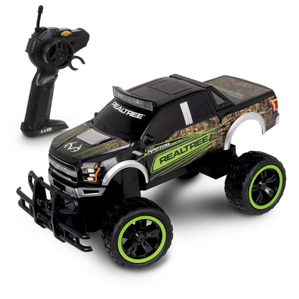 NKOK 14"L RealTree Ford F-150 Raptor 1/14 Scale RC Toy - Black & White ...