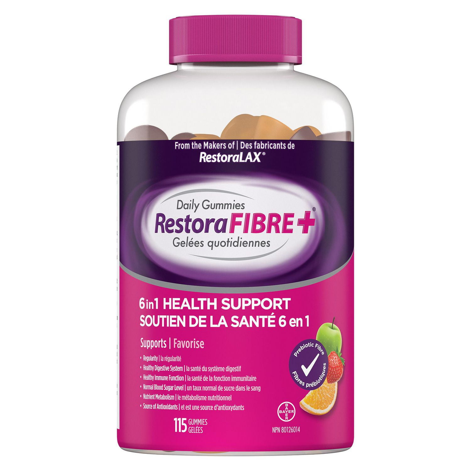 RestoraFIBRE + 6 in 1 Daily Prebiotic Fibre Supplement Gummies for ...