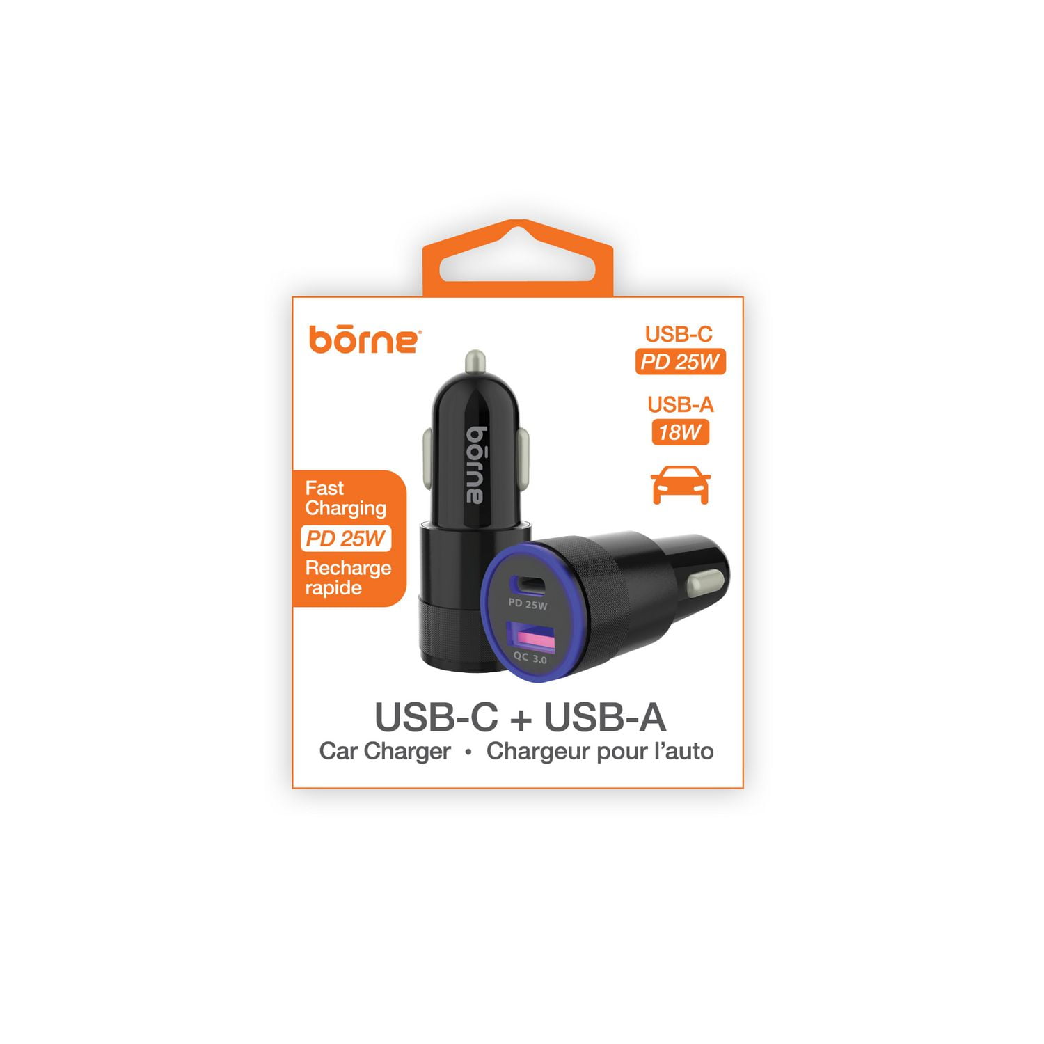 Click here for Borne Electronics 25w Pd Usb-C + Usb-A Car Charger... prices