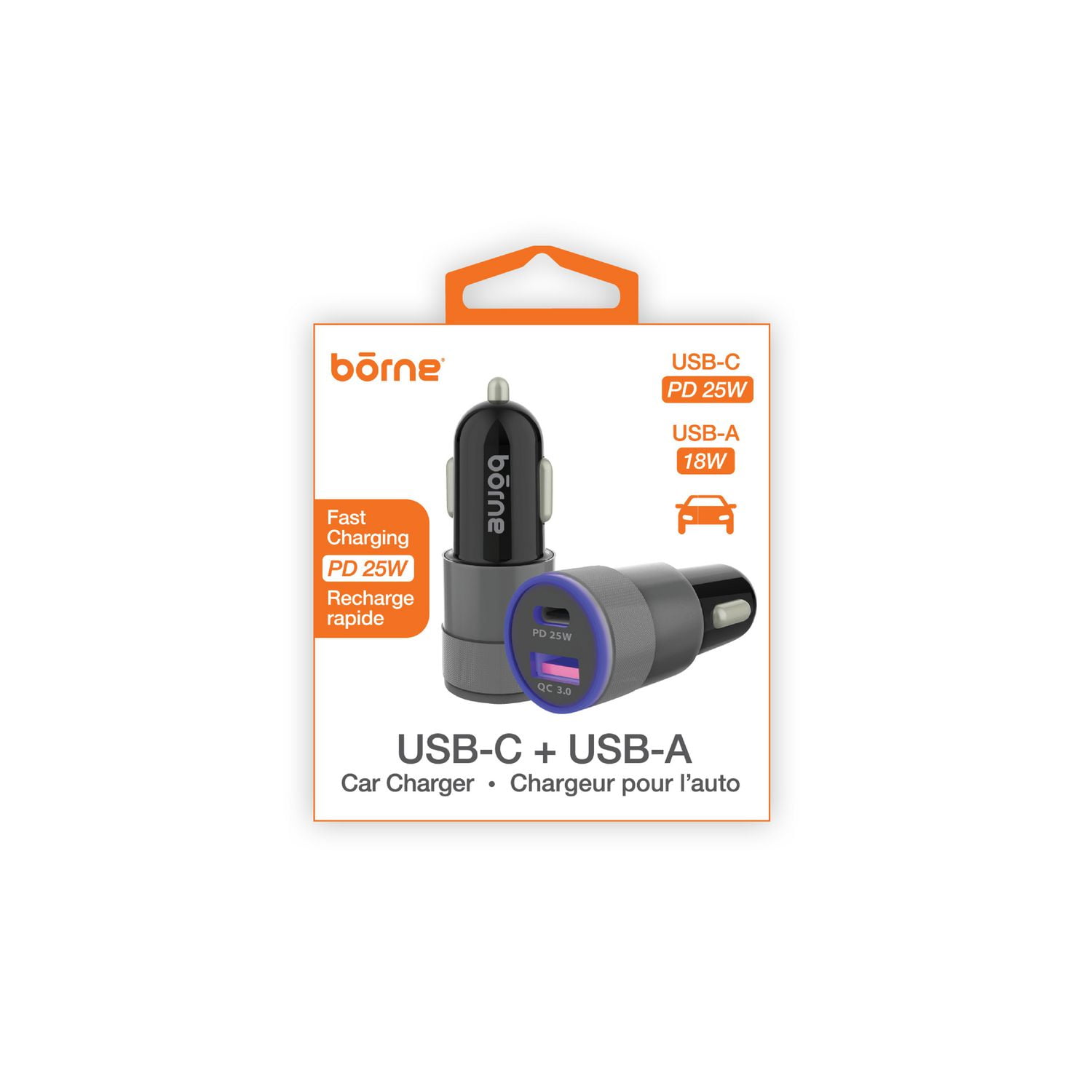 Click here for Borne Electronics 25w Pd Usb-C + Usb-A Car Charger... prices