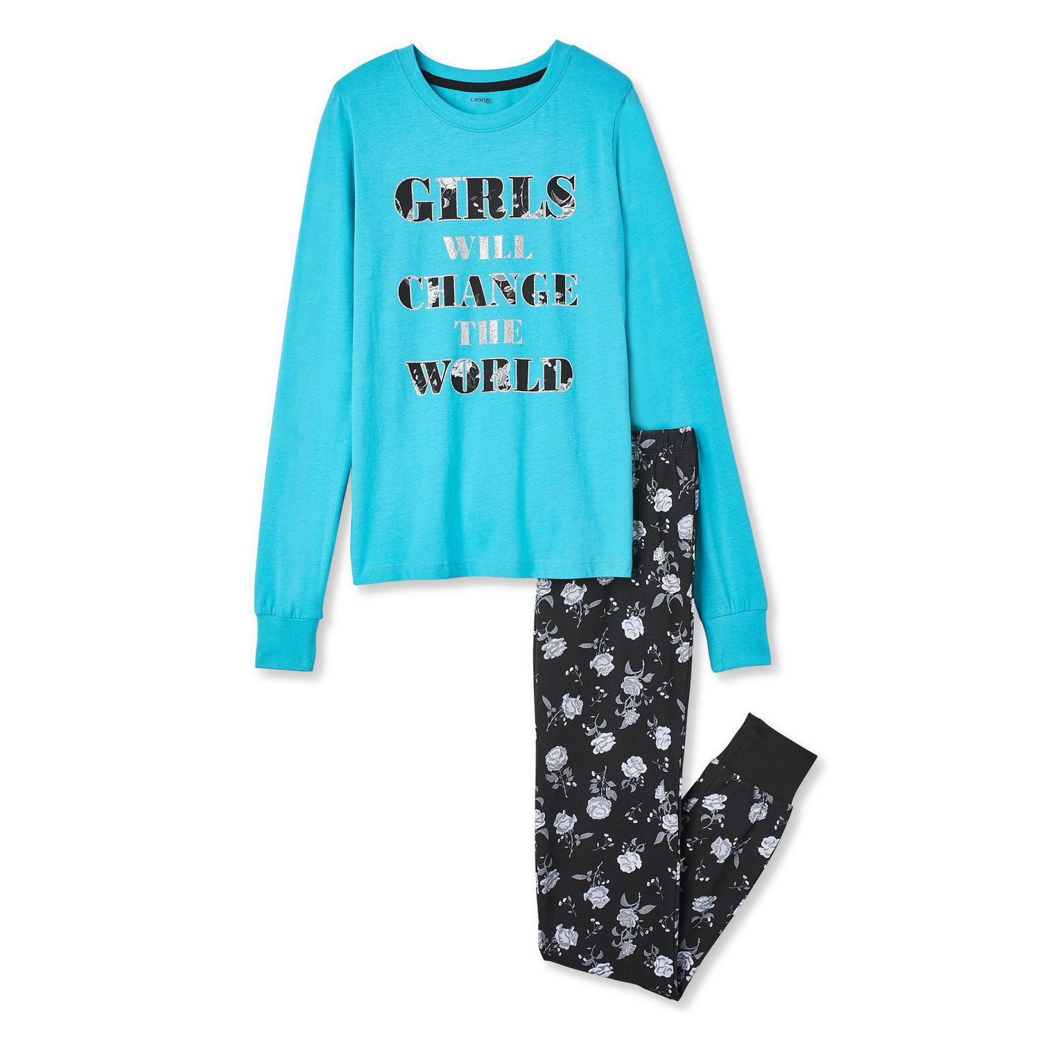 George Girls' 2-Piece Cotton PJ Set | Walmart Canada