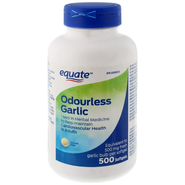 Equate Odourless Garlic, 500 Softgels. - Walmart.ca