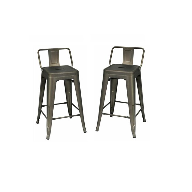Heavenly Collection Gunmetal Metal Counter Stool - Walmart.ca
