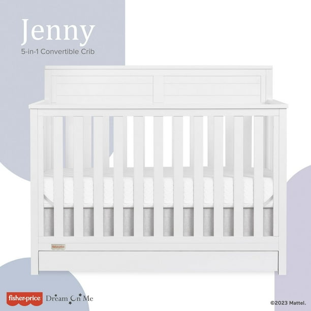 Fisher Price Jenny 5 in 1 Convertible Crib with Under Drawer, 3 ...
