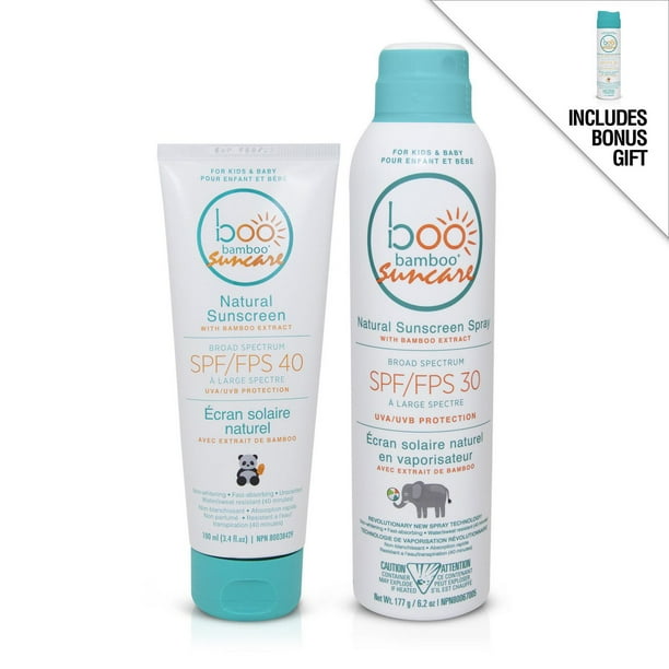 Boo Bamboo All Natural Baby 2pc Suncare Set + Bonus Gift of 50g Mini ...