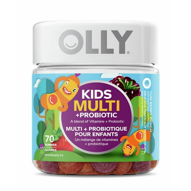 OLLY Kids Multi +Probiotic Yum Berry Punch Gummy Supplement - Walmart.ca