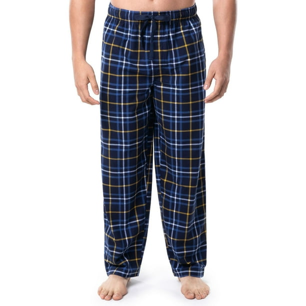 IZOD Mens Flannel Fleece Sleep Pyjama Pant Navy Blue Plaid - Walmart.ca