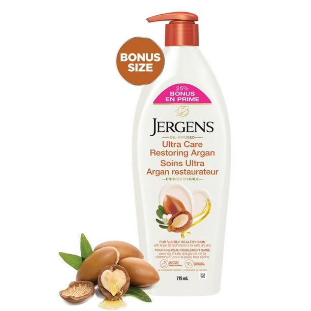 BONUS size Jergens Ultra Care Restoring Argan Oil-Infused Moisturizer ...