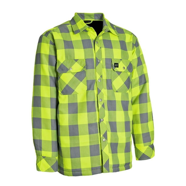 Forcefield Hi Vis Buffalo Plaid Quilt-Lined Flannel Shirt Jacket ...