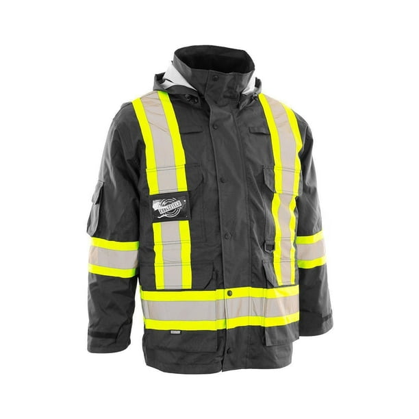 Forcefield 6-in-1 Hi Vis Winter Safety Parka with Removable Bomber ...