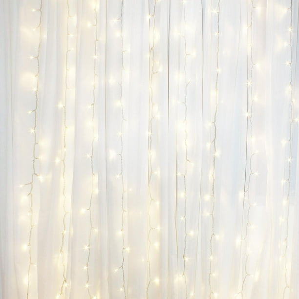 1.2ft X 5.5ft Twinkling Curtain Light in Warm White, 96 5MM LED Lights ...