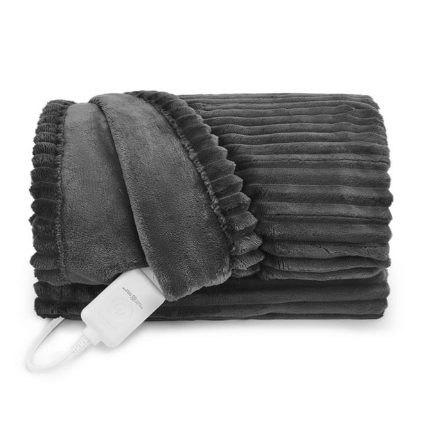 Sunbeam Throw Textured Velvet, 4 Heat Settings, 4-Hour Auto Shut-Off ...