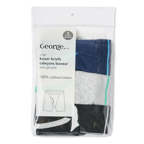 George Boys' Boxer Briefs 3-Pack, Sizes S-L - Walmart.ca