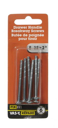 8-32x2" Drawer Handle Breakaway Screw 6 Pieces | Walmart Canada