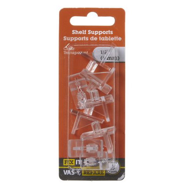 1/4" Clear Shelf Rest Clear 8 Pieces, Shelf Rests are designed to fit ...