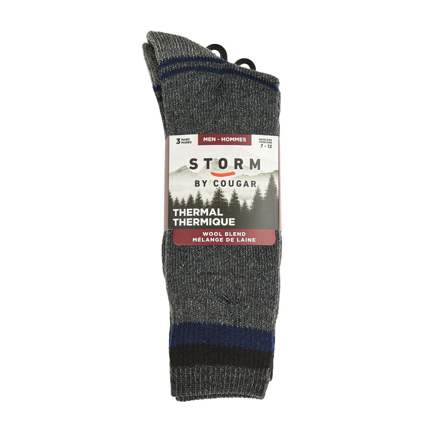 Click here for Storm By Cougar 3 Pair Pack Wool Crew Socks 7-12 prices