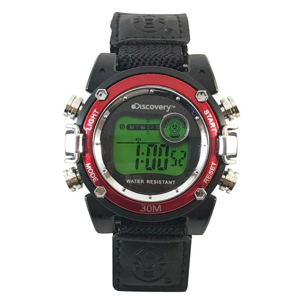 Discovery Black Nylon Fastwrap Digital Watch with Red Accent - Walmart.ca