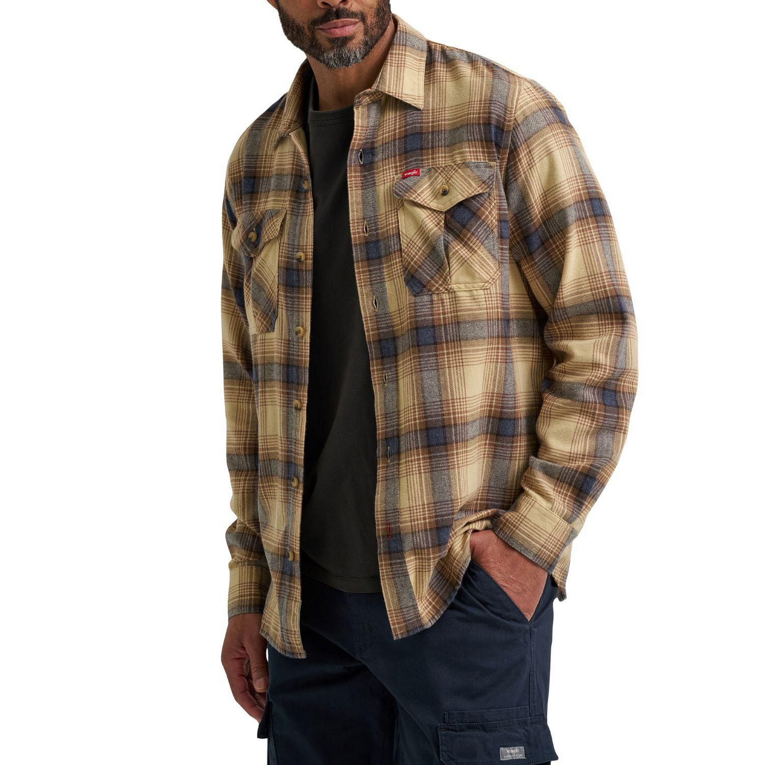 Click here for Wrangler Mens Long Sleeve Heritage Flannel Shirt X... prices
