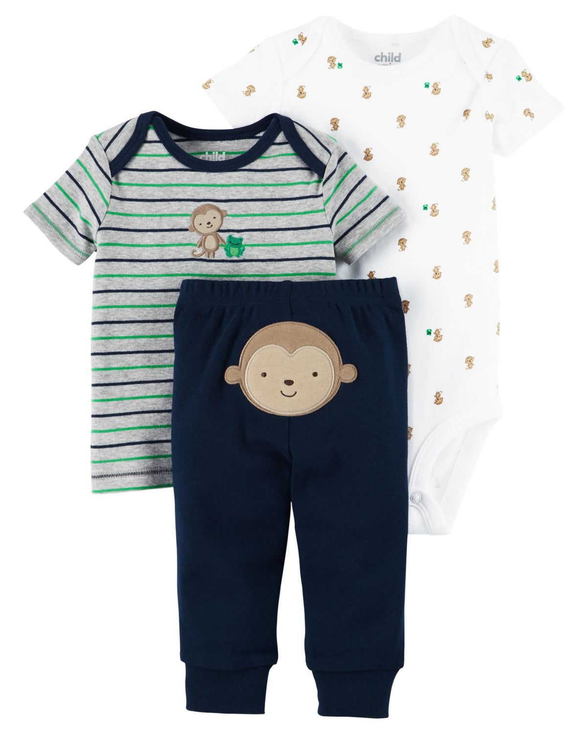 Child of Mine made by Carter's Newborn Boys' 3-piece Monkey Set ...
