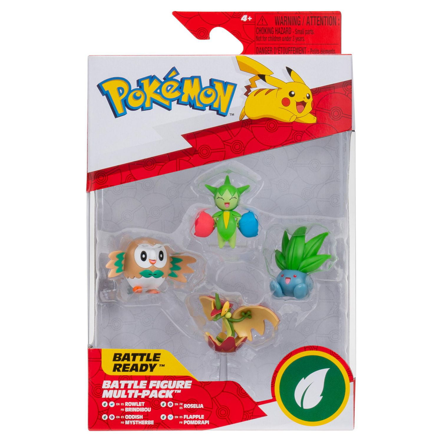 Pokemon Battle Figure Multi Pack Rowlet Roselia Flapple and Oddish Walmart