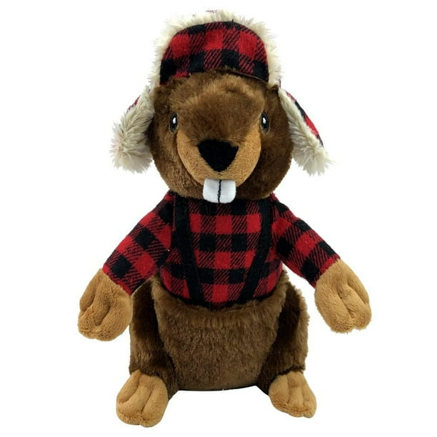 Holiday Time Squeaky Stuffed Dog Toy - Beaver - Walmart.ca