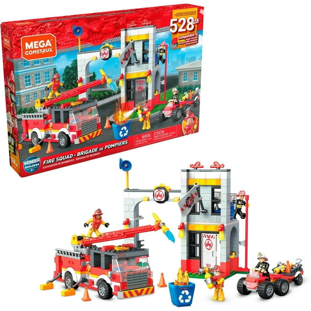 Mega Construx Fire Squad Firefighter Building Construction Set- 528 ...