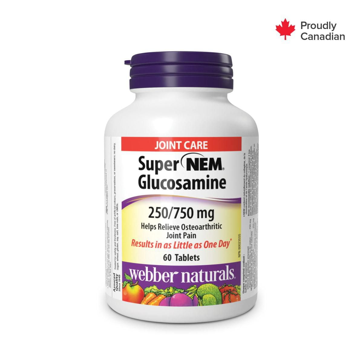Webber Naturals Super NEM(MD) Glucosamine 250/750 mg 60 comprimés ...