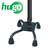 Hugo Ebony Adjustable Quad Cane for Right or Left Hand Use, Small Base ...