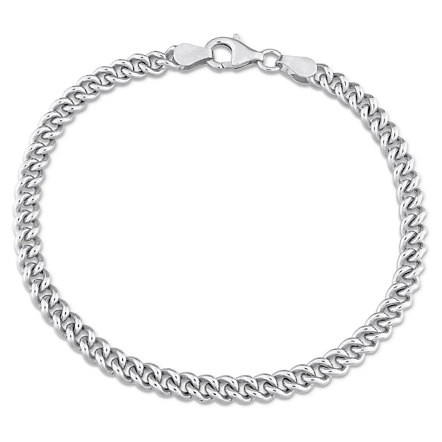 Click here for Miabella Sterling Silver Curb Chain Bracelet One S... prices