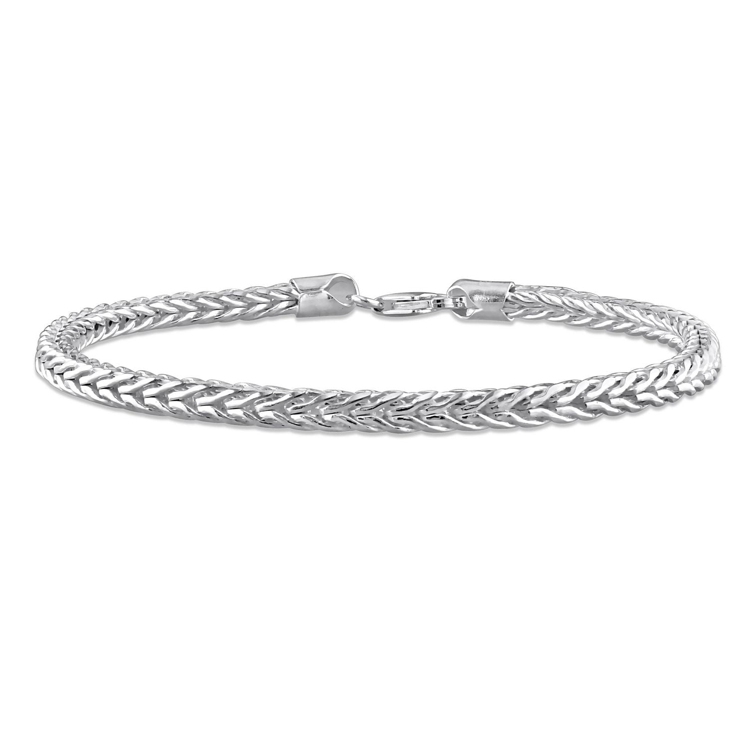 Click here for Miabella Sterling Silver Foxtail Chain Mens Bracel... prices