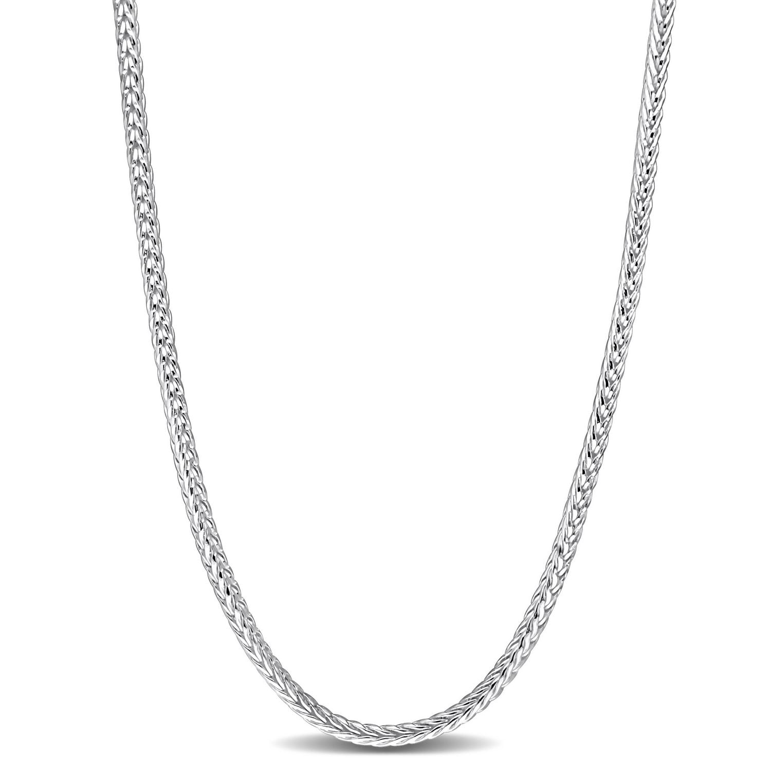 Click here for Miabella Sterling Silver Foxtail Chain Necklace On... prices