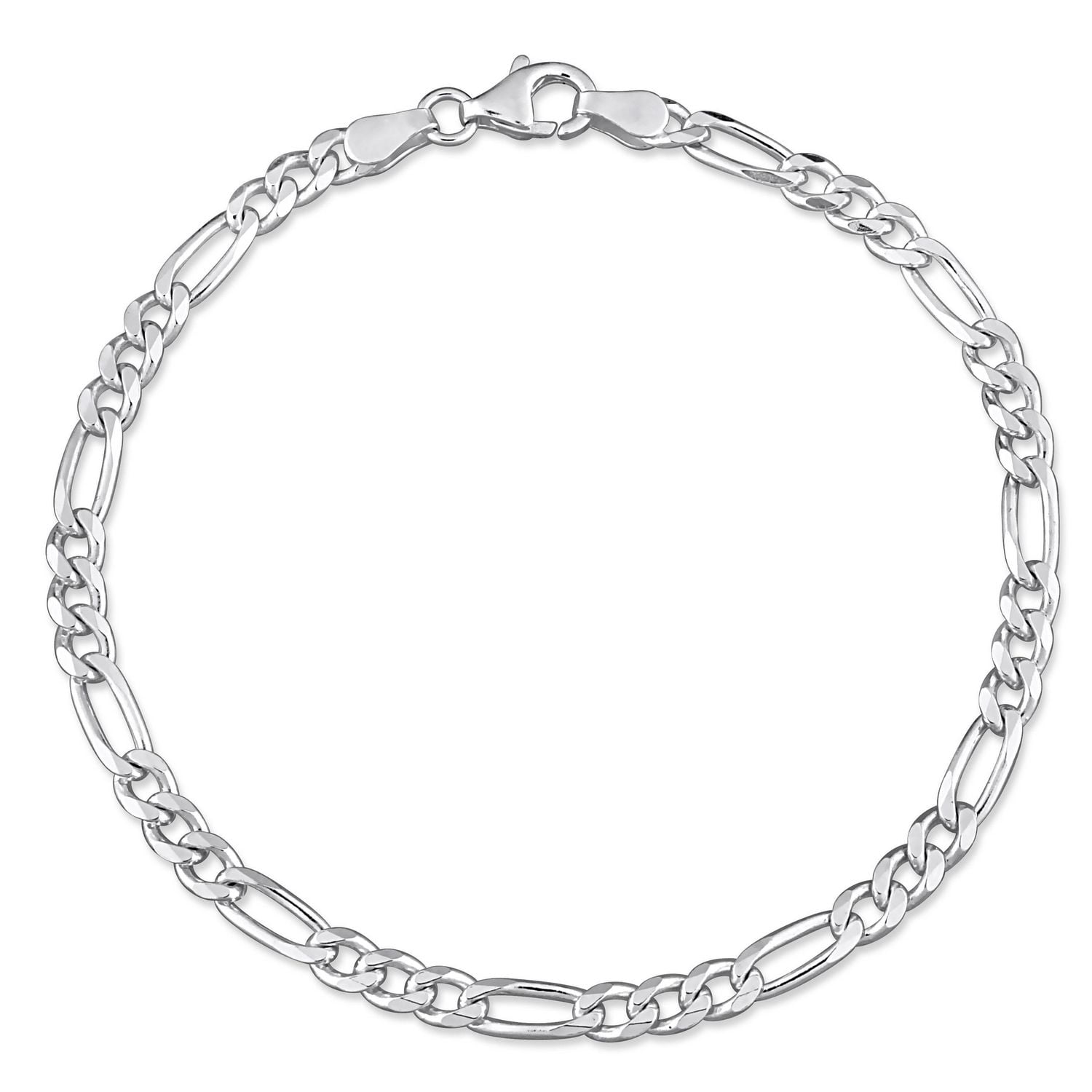 Click here for Miabella Sterling Silver Figaro Bracelet One Size prices