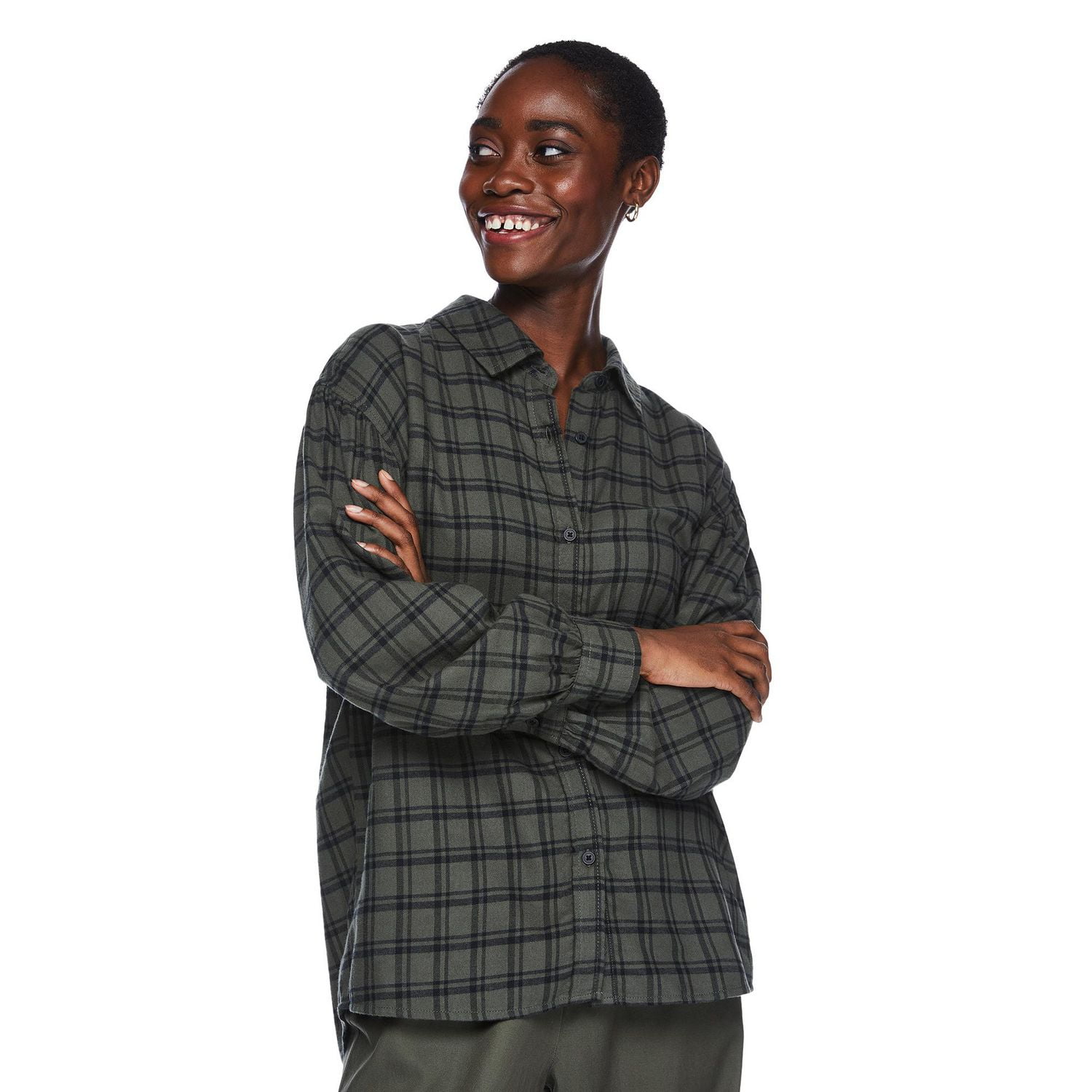 Click here for George Womens Shirred Flannel Shirt S prices