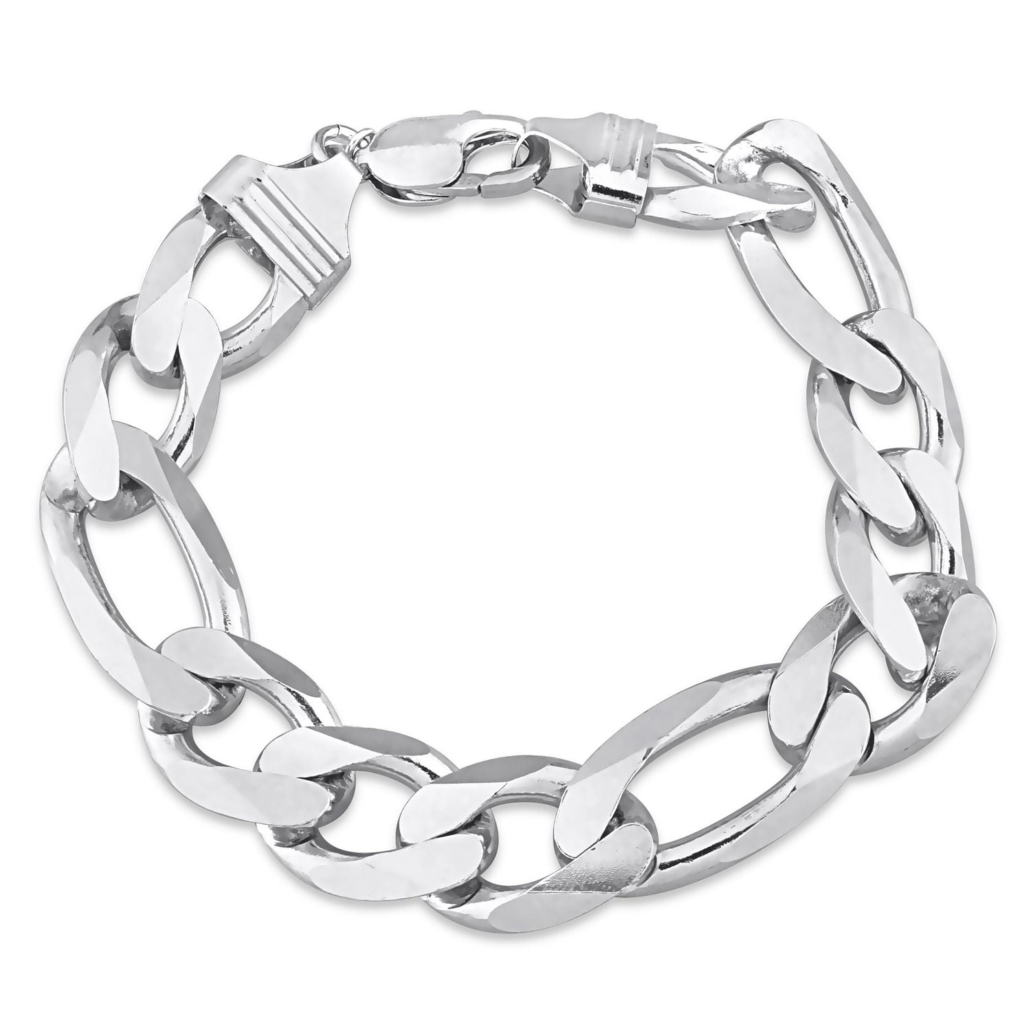 Click here for Miabella Sterling Silver Figaro Mens Bracelet One... prices