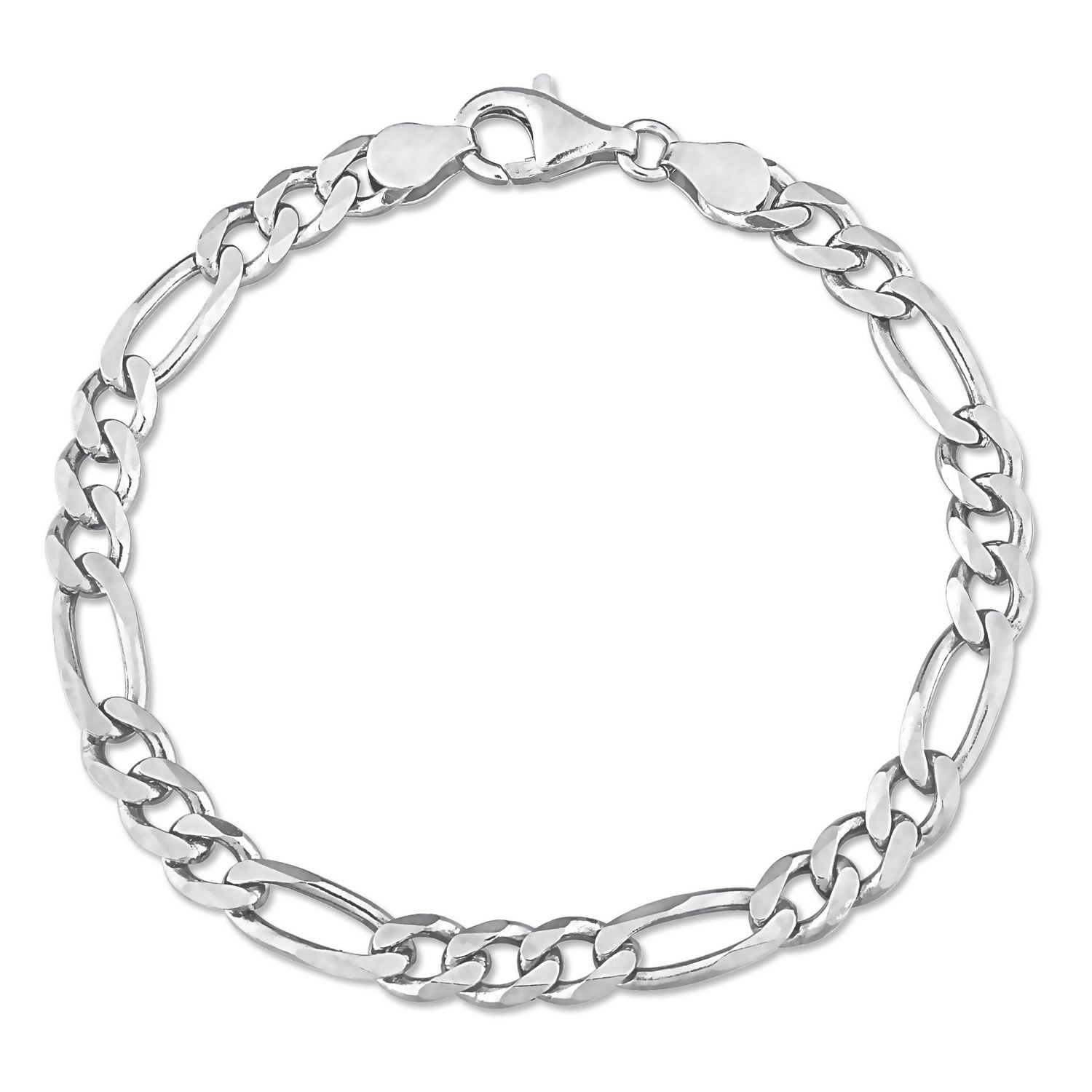 Click here for Miabella Sterling Silver Figaro Bracelet One Size prices