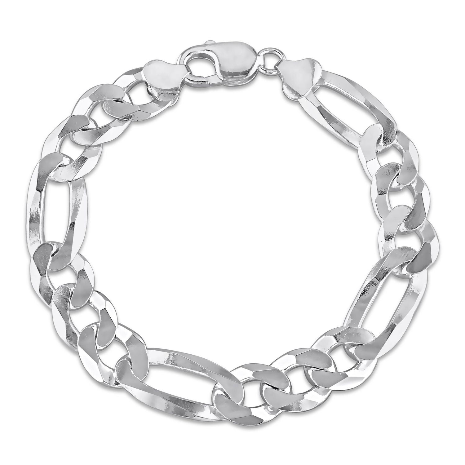 Click here for Miabella Sterling Silver Figaro Mens Bracelet One... prices