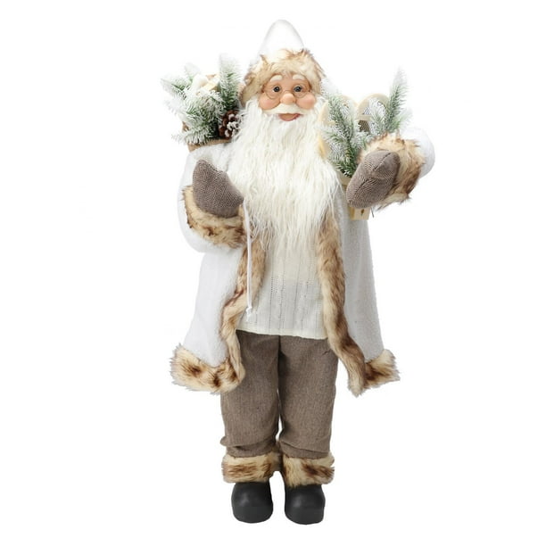 4 FT fabric traditional standing santa with gift & gift bag, grey ...