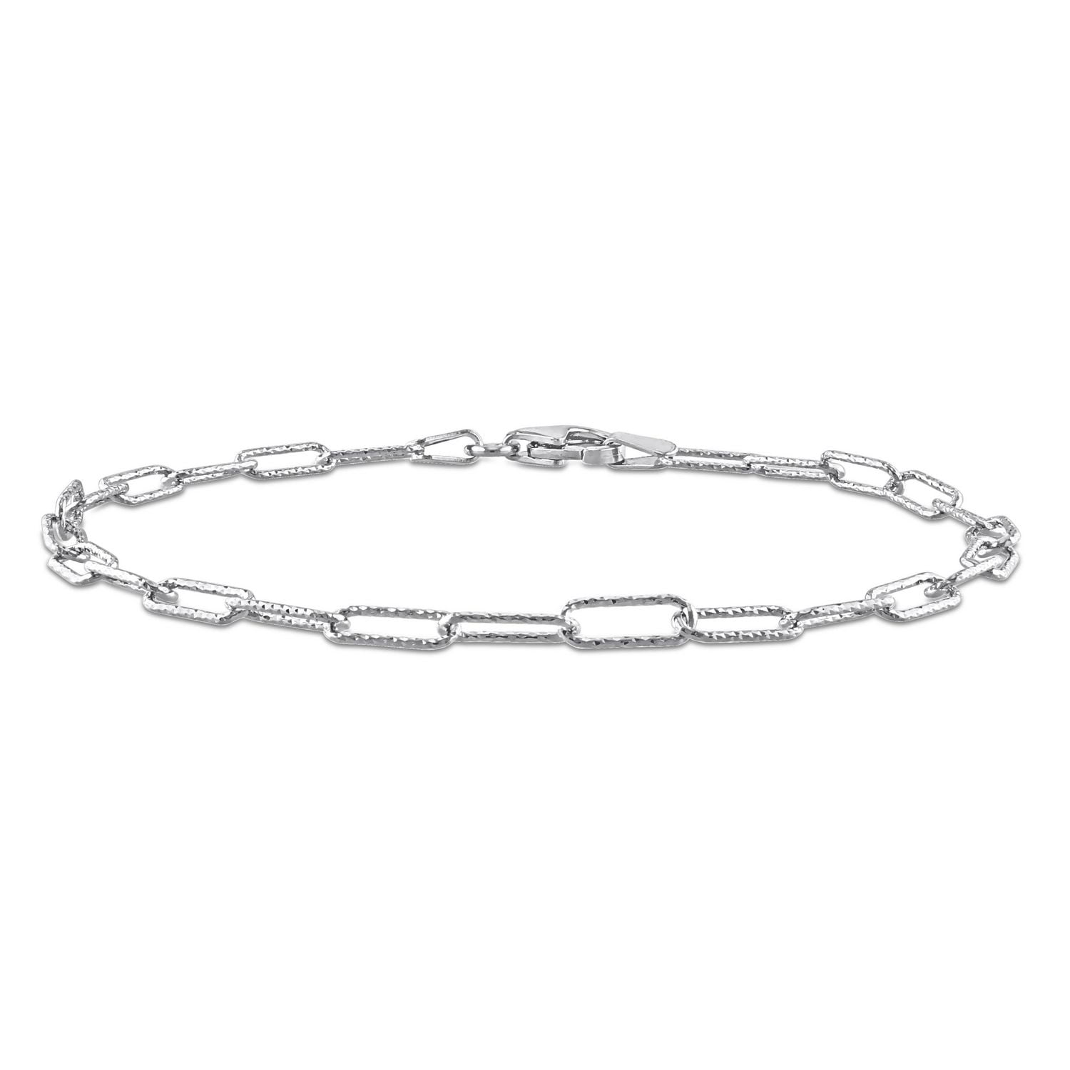 Click here for Miabella Sterling Silver Paperclip Bracelet One Si... prices